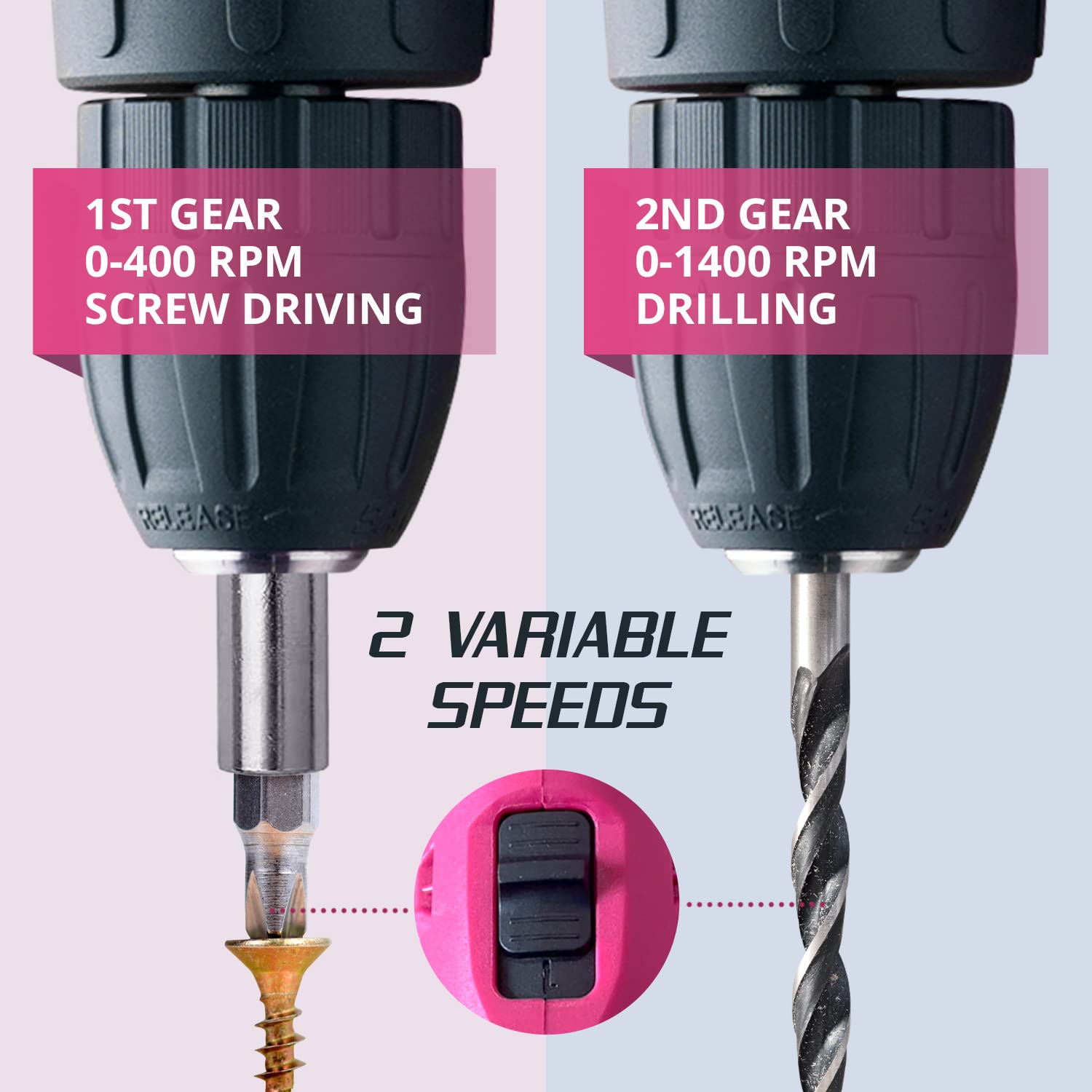 Mua Pink Cordless Drill Set - Electric Screwdriver Cordless Drill Kit ...