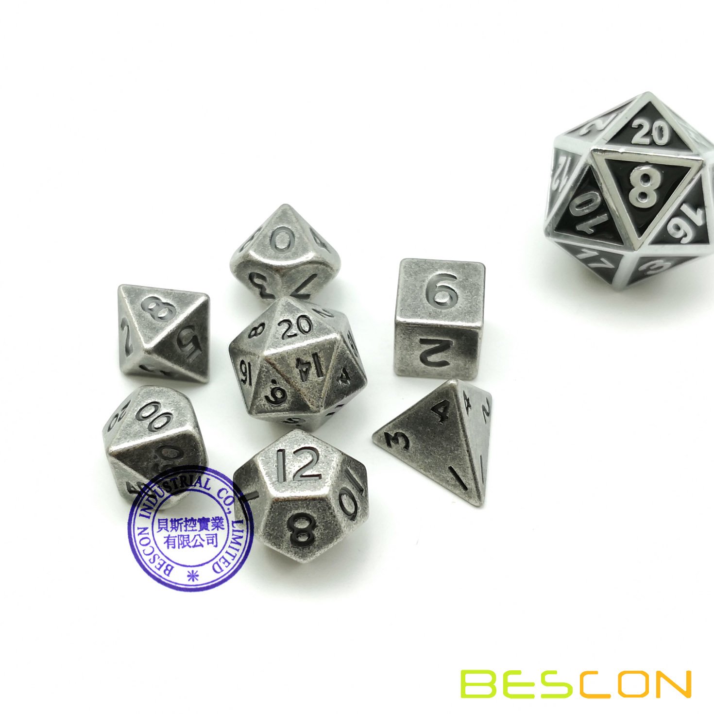 Amazon.com: Bescon 10MM Mini Solid Metal Dice Set Old Nickle, Ancient ...