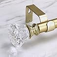 Amazon.com: SKYPLUS LIVING Gold Curtain Rod Set with Crystal-clear ...