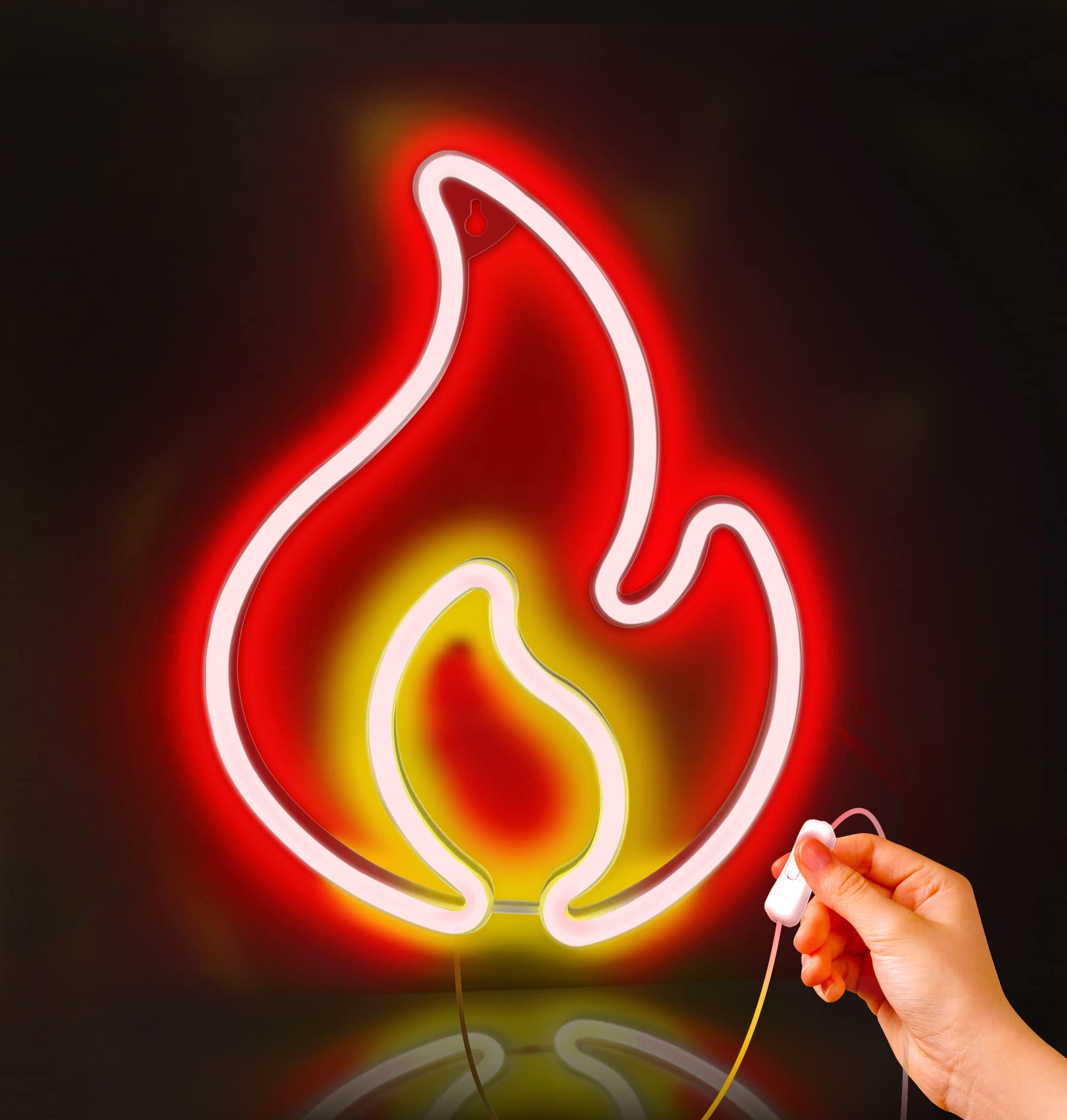 Mua Lumoonosity Flame Neon Sign, Red and Yellow Neon Light with On/Off ...