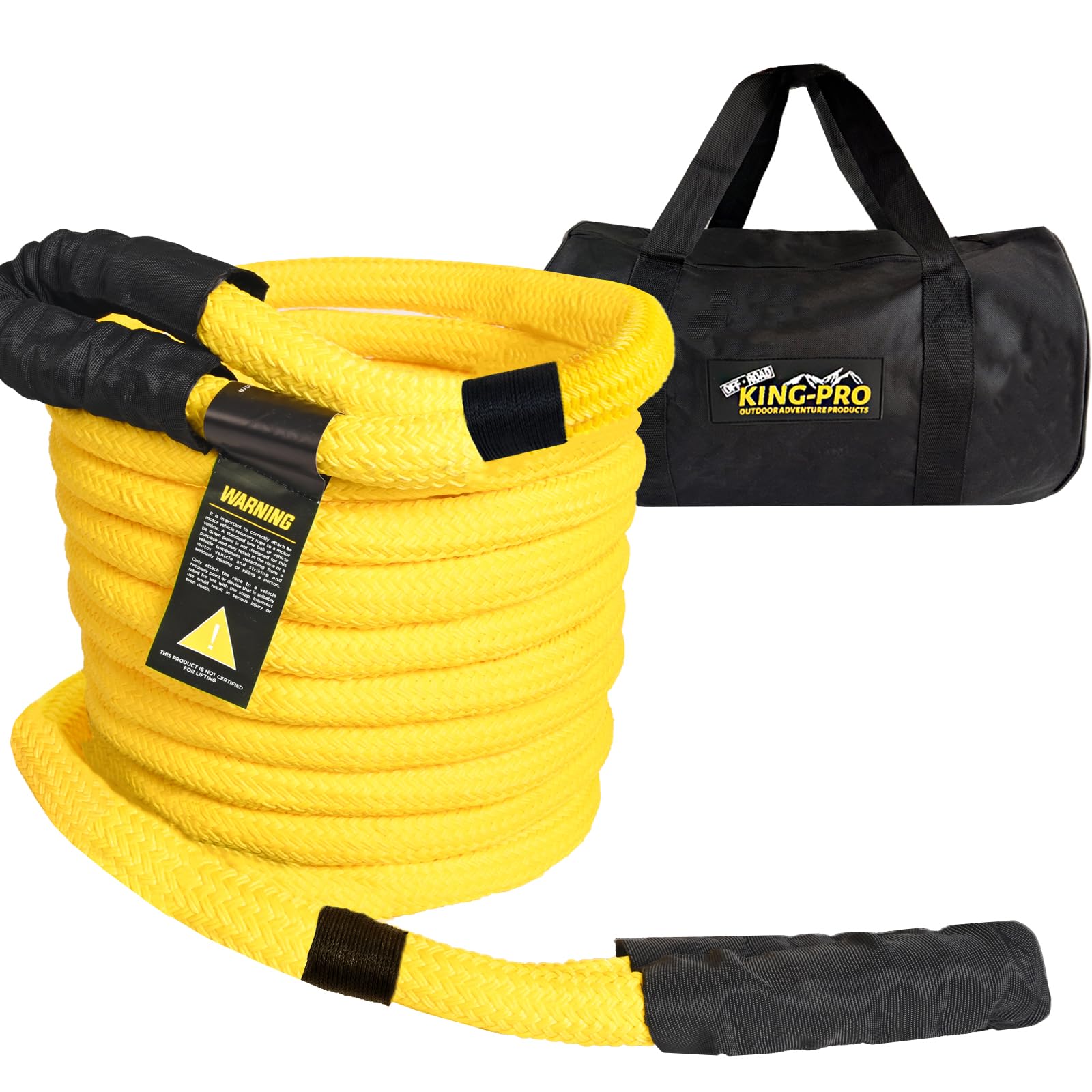 KING-PRO Kinetic Recovery Rope 1“x30' Towing Rope 44,000lbs Breaking ...