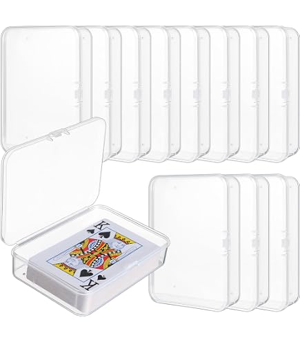 Card Case 100 PC Clear Plastic Playing S - Snap Closed Storage Boxes ...