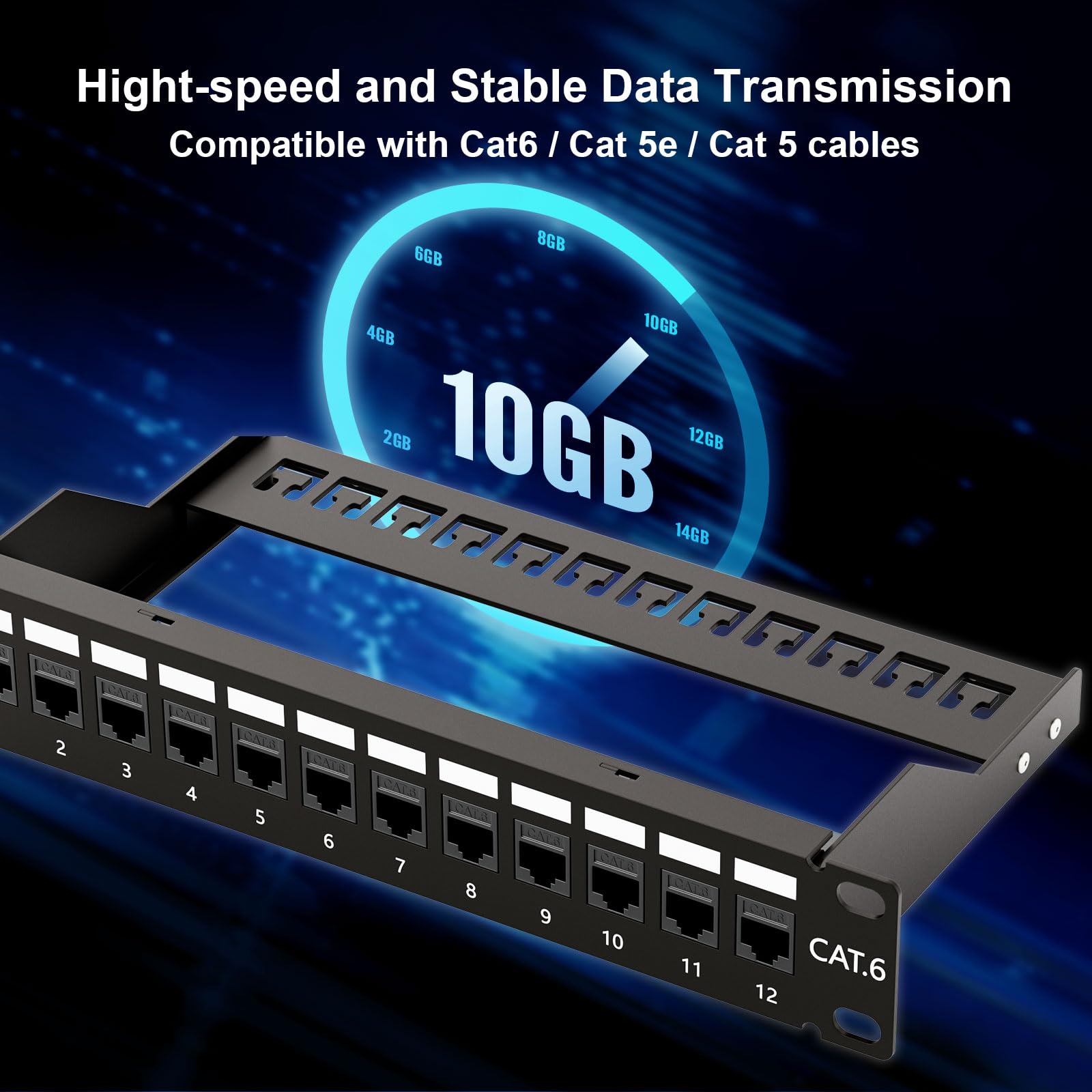 Mua iwillink 10Gbps Patch Panel 12 Port, 10-Inch Through Coupler RJ45 ...