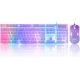 Amazon.com: Gaming Keyboad and Mouse Combo, Transparent RGB Rainbow LED ...