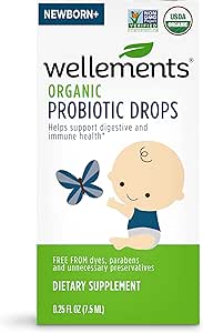 Amazon.com: Wellements Organic Probiotic Drops, Baby Digestive and ...