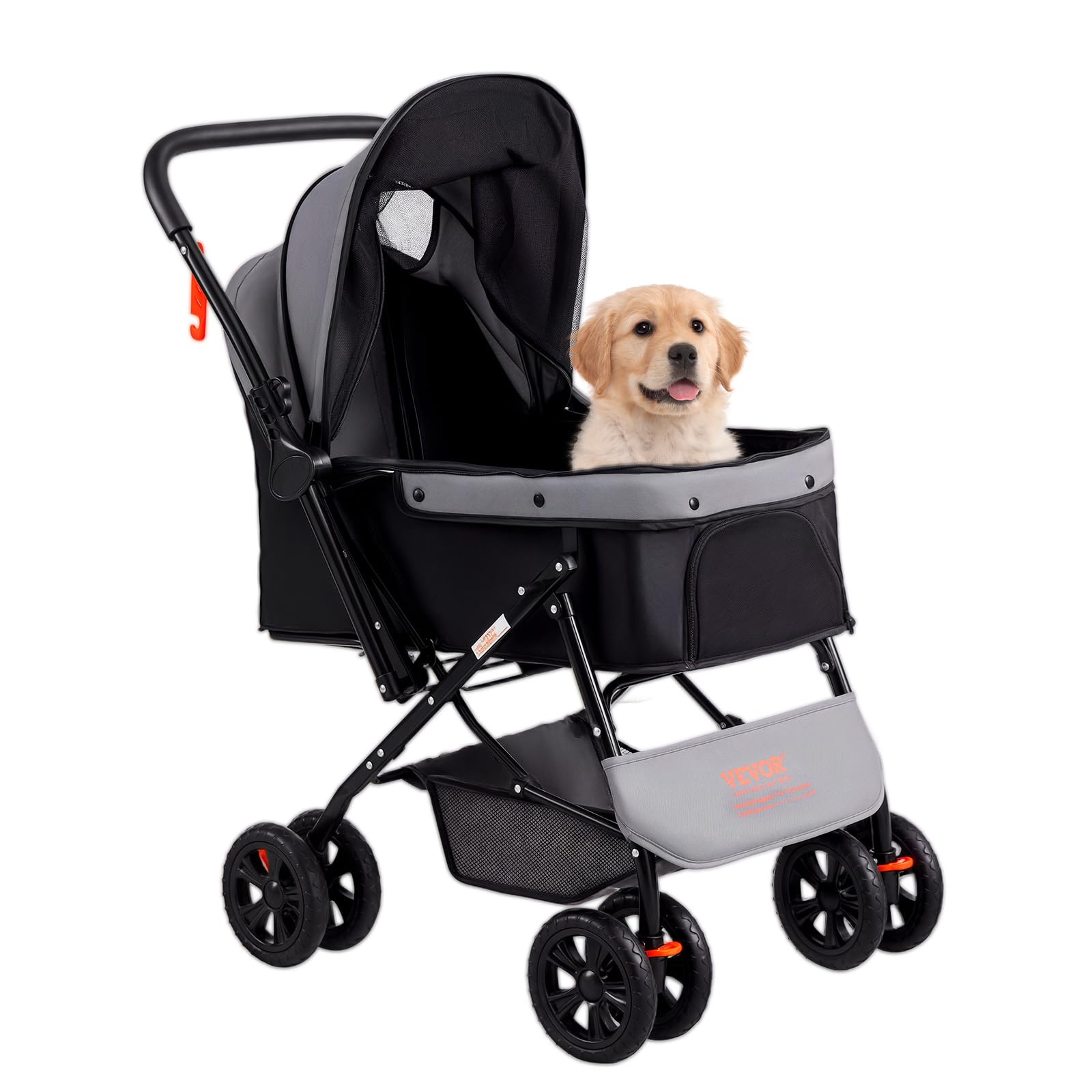 VEVOR Dog Cat Stroller for Medium Small Dogs Cats Up to 44lbs, 4 Wheel ...