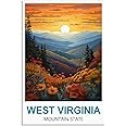 Amazon.com: iPuzou West Virginia Mountain State Vintage Travel Posters ...