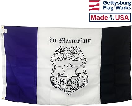 Amazon.com : 3x5' Police Mourning Flag for Policemen, Law Enforcement ...