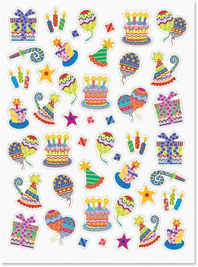 Amazon.com: CURRENT Colorful Celebration Birthday Party Stickers - Set ...