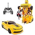 Amazon.com: Kids RC Toy Sports Car Transforming Robot Remote Control ...