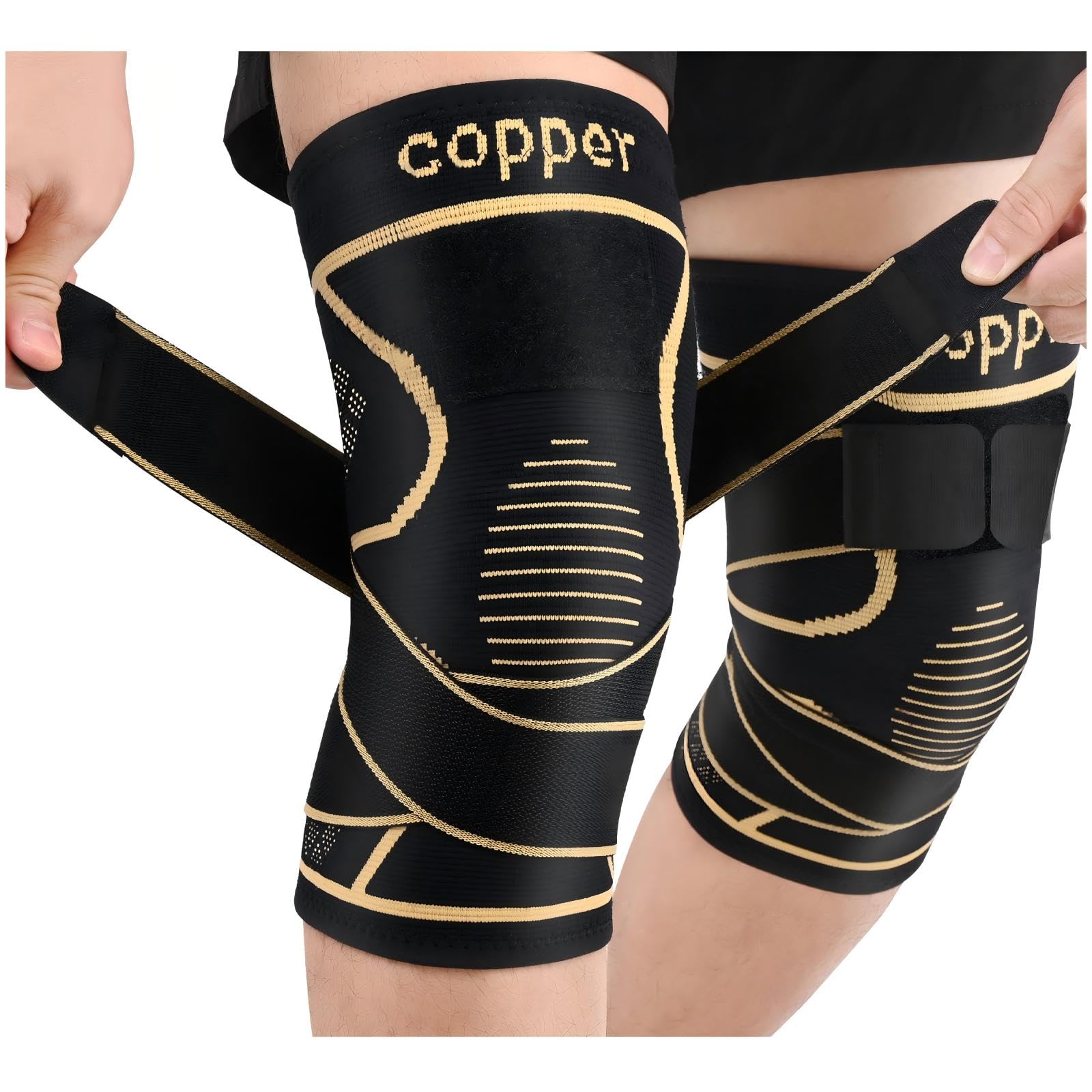 JHVW Copper Knee Brace for Women and Men(2 pack)-Knee Compression ...