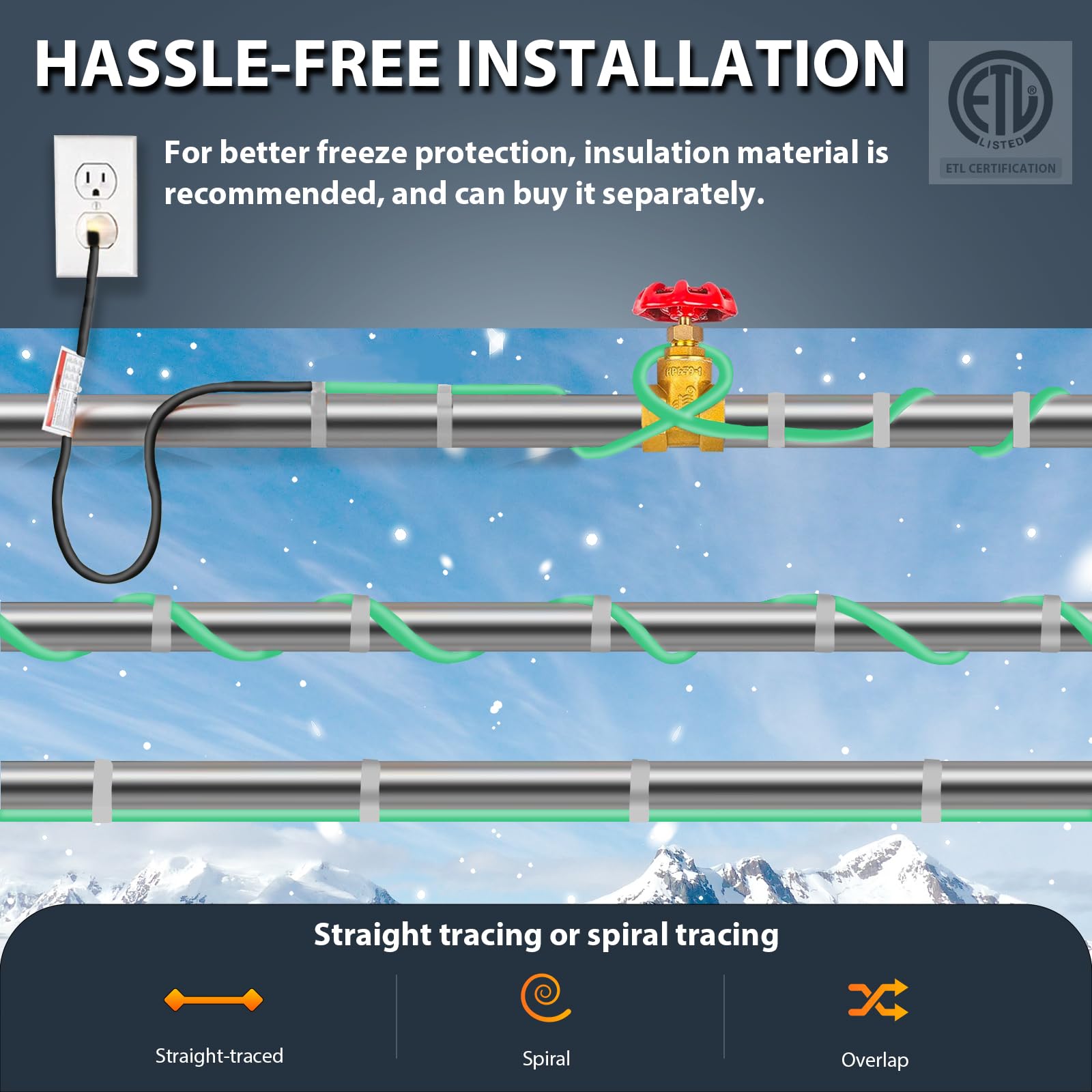 Mua HEATIT Heat Tape for Water Pipe Freeze Protection Self-Regulating ...