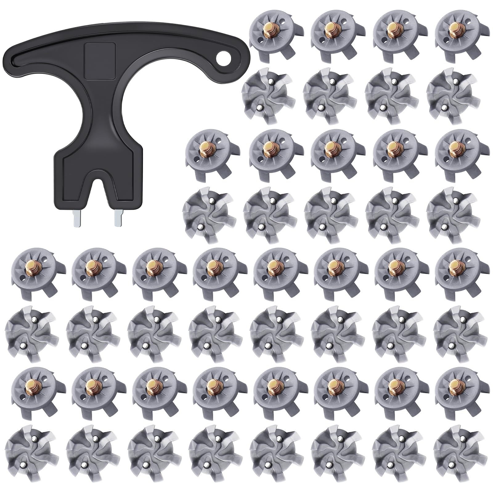 51Pcs Golf Spikes Set 50 Golf Shoe Spikes Replacements with 1 Black ...