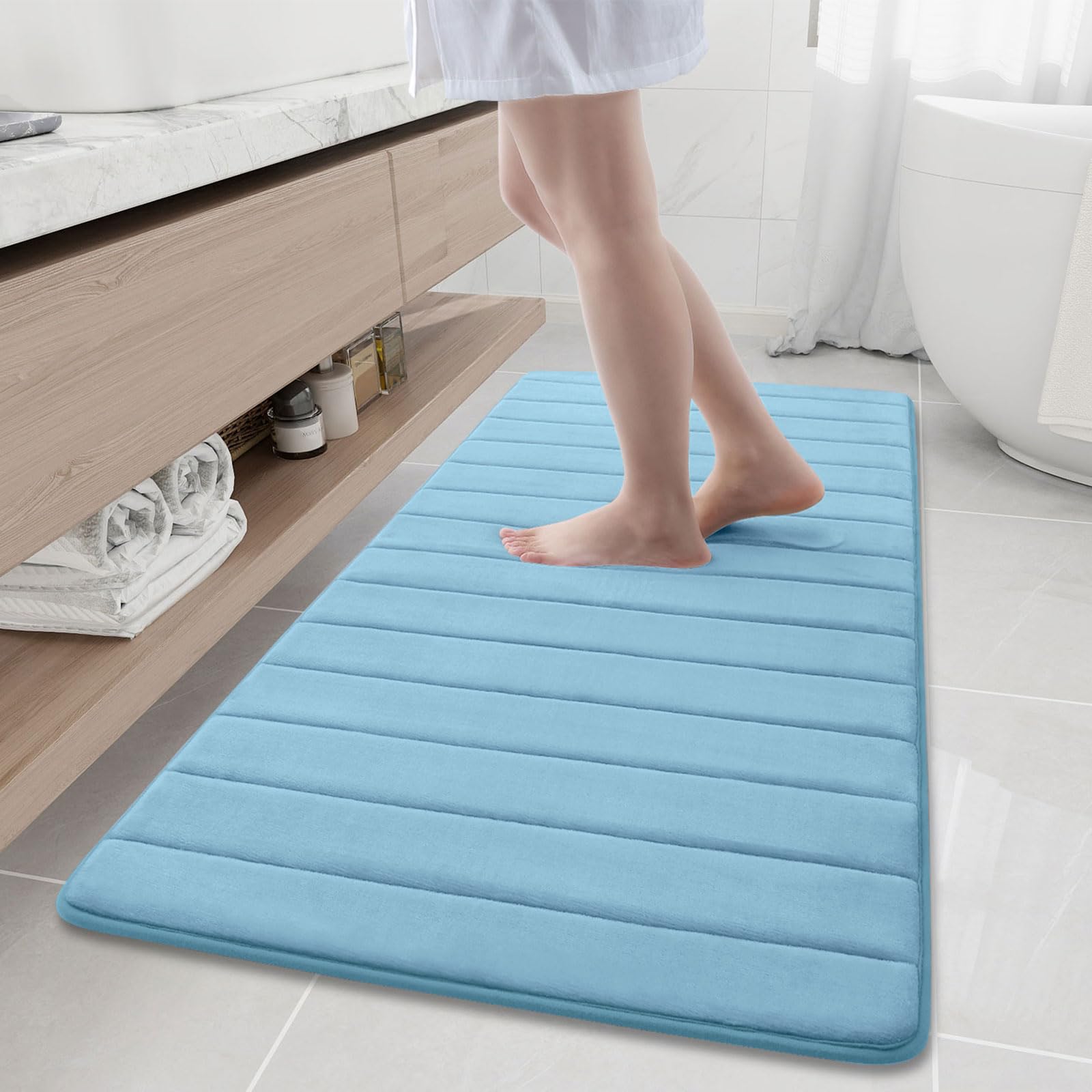 Buganda Memory Foam Bath Mat Rug, 60" x 24", Ultra Soft and Non-Slip ...