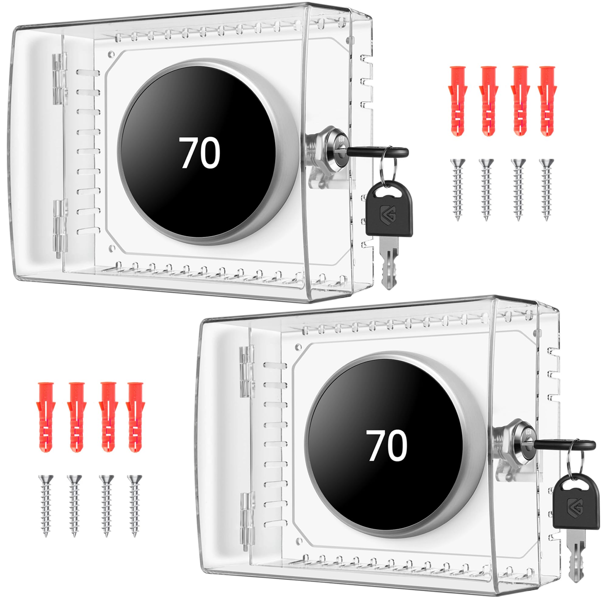 Mua TRJ 2 PCS Thermostat Lock Box with Key, Large Thermostat Cover with ...