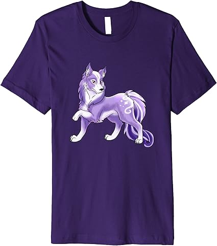 Amazon.com: Cute Purple Wolf T-Shirt - Fantasy Wolves Tshirt For Kids ...