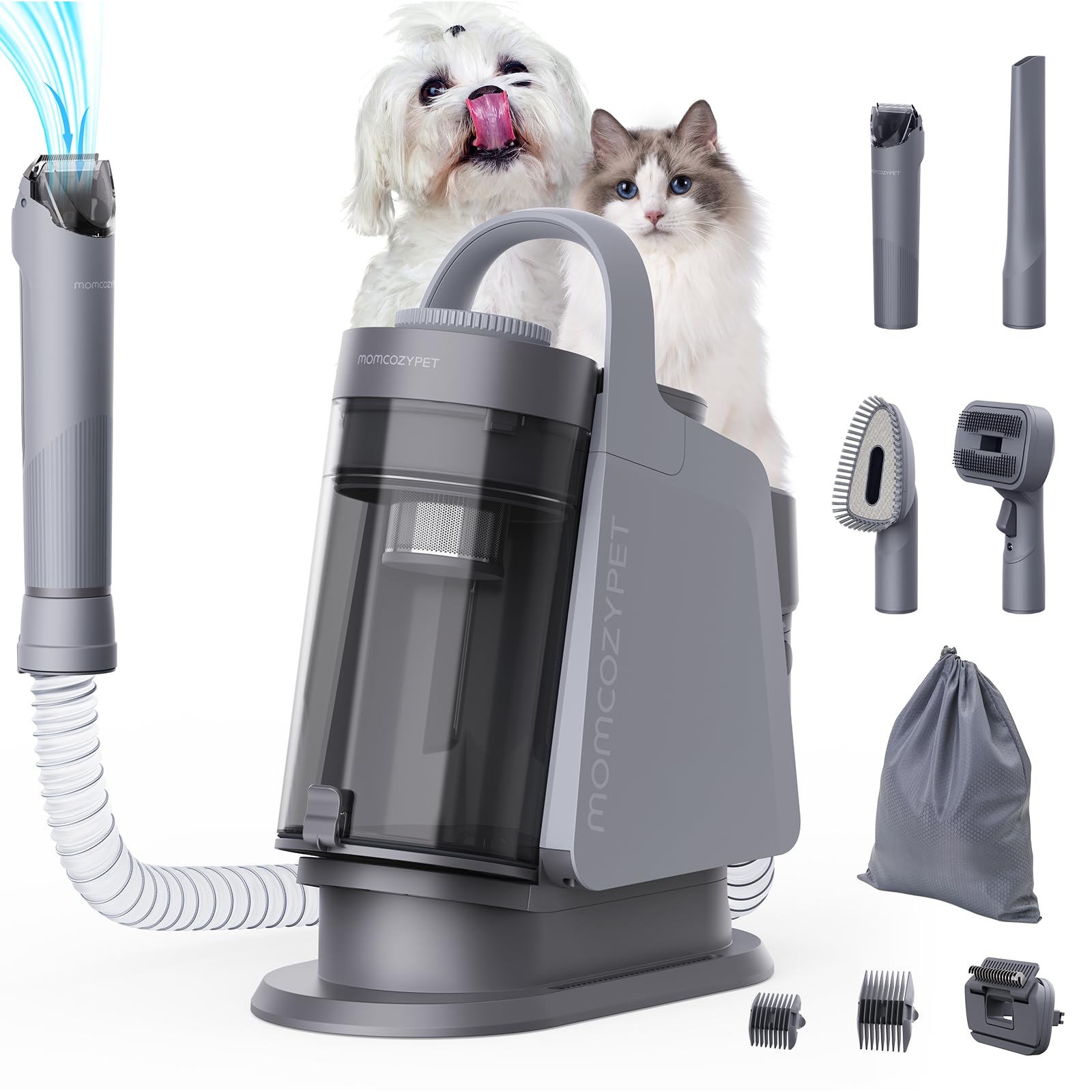 MomcozyPet Dog Grooming Kit, FurEase Dog Grooming Vacuum with Dog ...