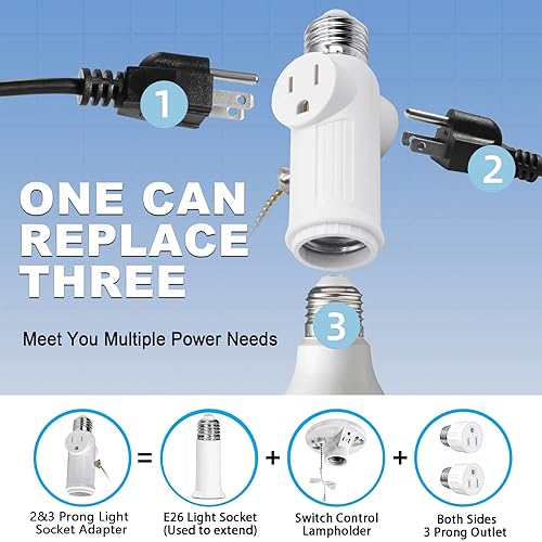 Three Prong Light Socket Adapter