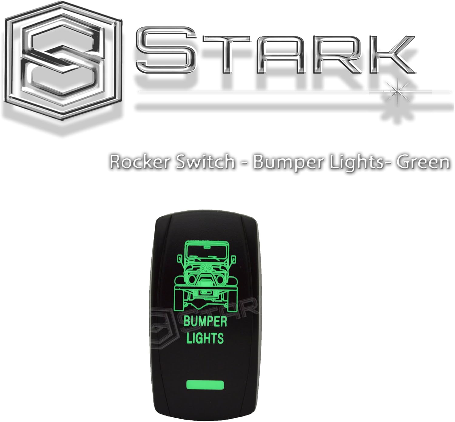 Amazon.com: BUMPER LIGHTS - Green - STARK 5-PIN Laser Etched LED Rocker ...
