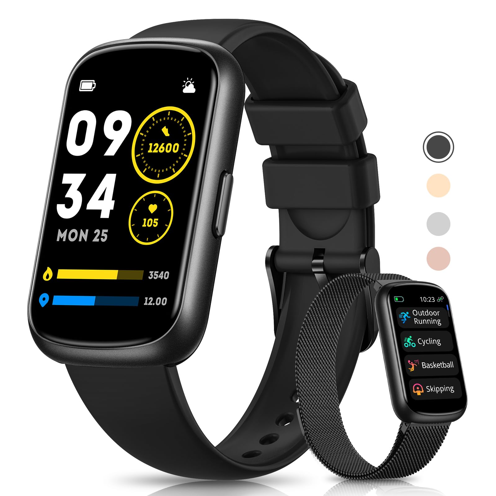 Fitness Tracker- Smart Watches for Women Men with 24/7 Heart Rate ...