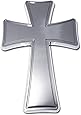 Amazon.com: Ruffled Christian Cross Chrome Plated Premium Metal Car ...