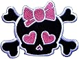 Amazon.com: Cute Pretty Skull Crossbones Girl with Pink Bow Punk Rock ...
