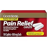 Amazon.com: GoodSense Extra Strength Pain Relief, Acetaminophen Caplets ...