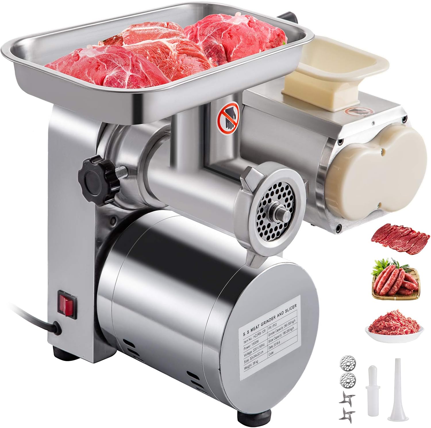Amazon.com: VBENLEM 3 in 1 Electric Meat Grinder 500LB/H Commercial ...