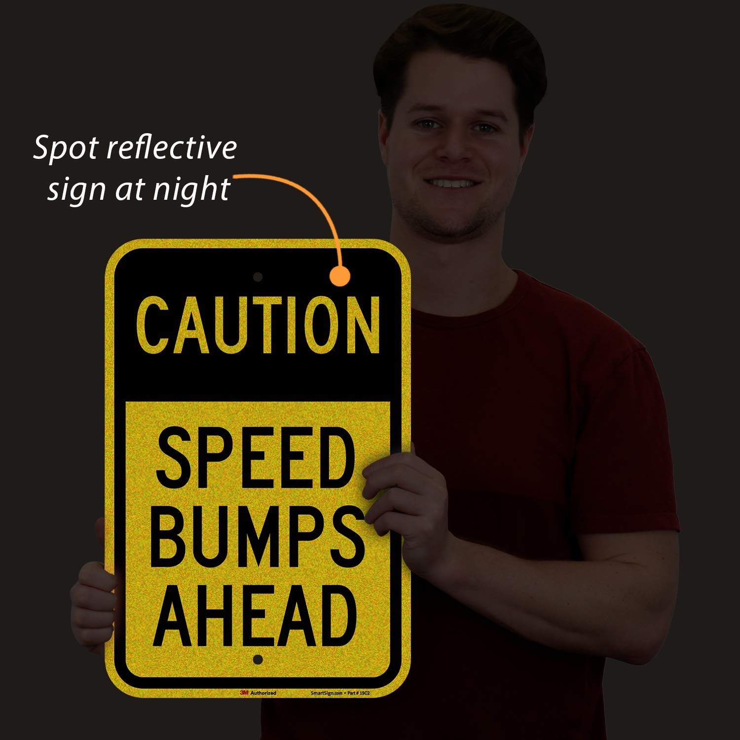 Speed Bumps Ahead Sign, 18x12 3M Engineer Grade Reflective Rust Free ...