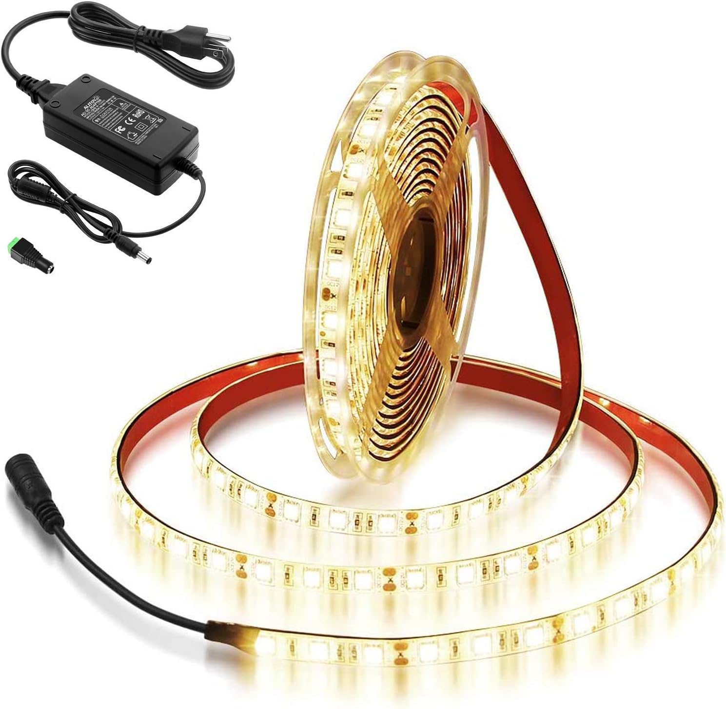 Amazon.com: ALITOVE 16.4ft Warm White 3500K 5050 SMD LED Flexible Strip Ribbon Light 5M 300 LEDs ...
