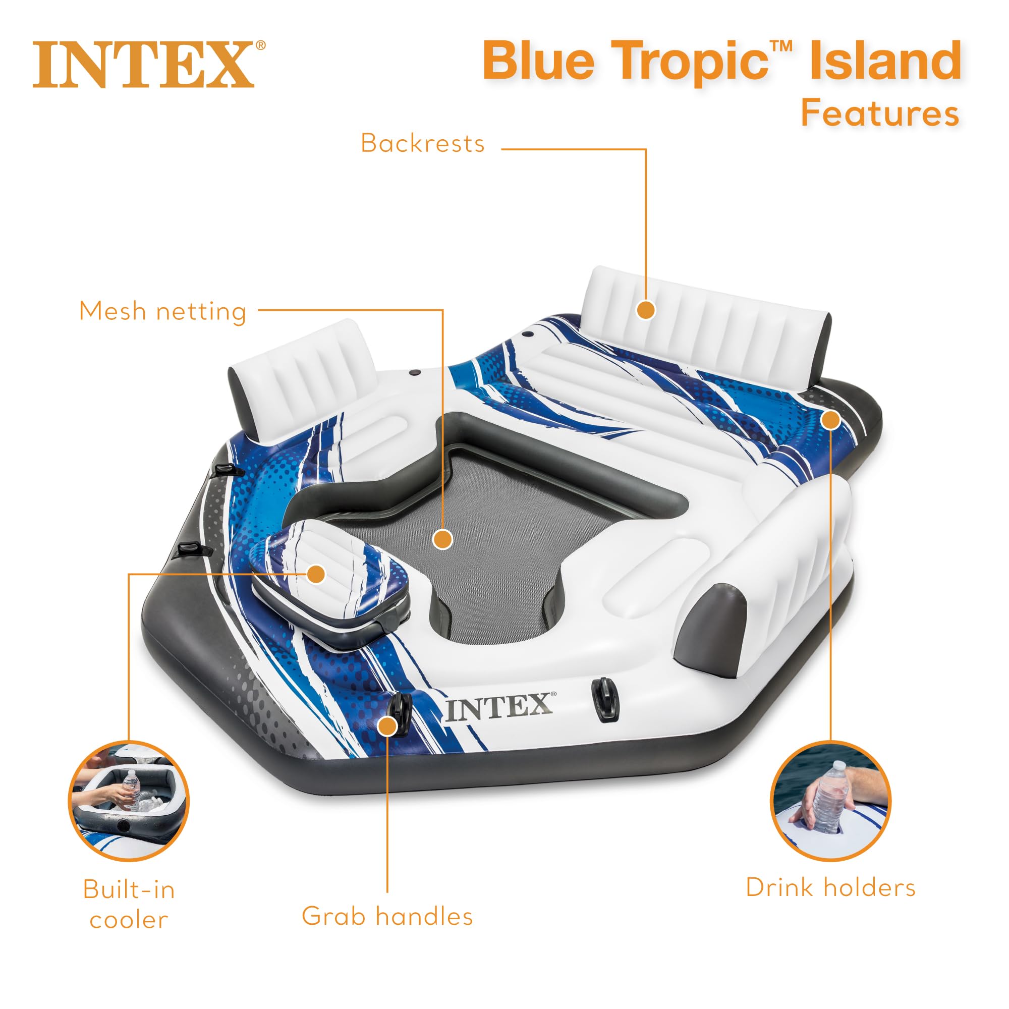 Mua Intex Blue Tropic Inflatable 5 Person Raft or Swimming Pool Island ...