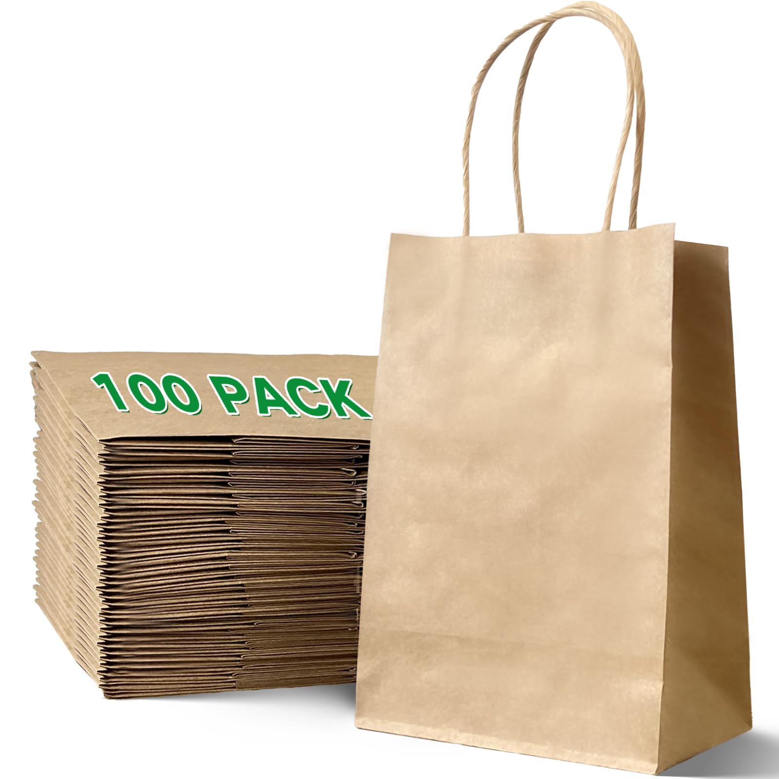 Small Brown Paper Gift Bags with Handles, Small Kraft Paper Bags with ...