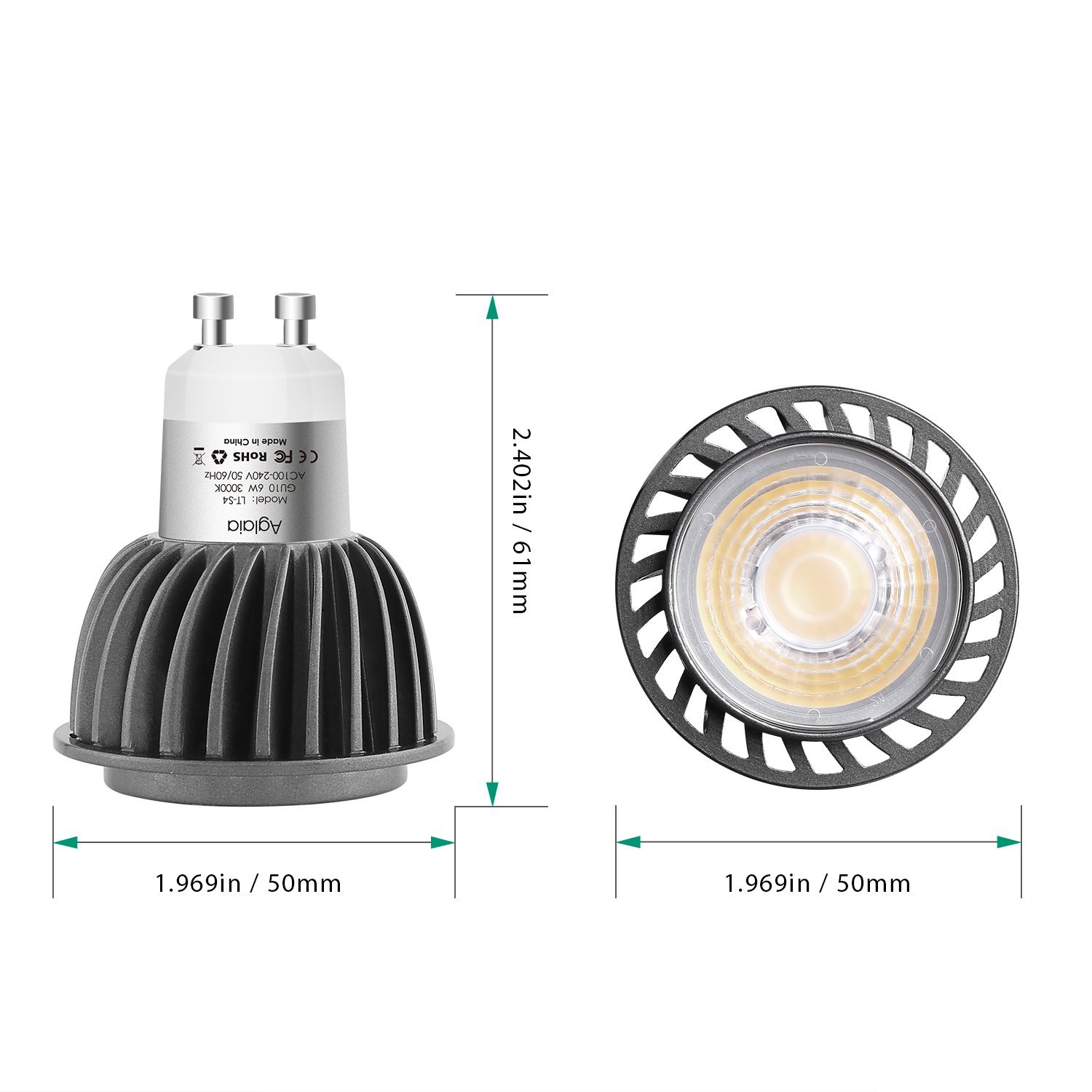 Product - GU10 LED Bulbs, 6W 50W, 3000K Warm White, 420LM Pack of 5 ...