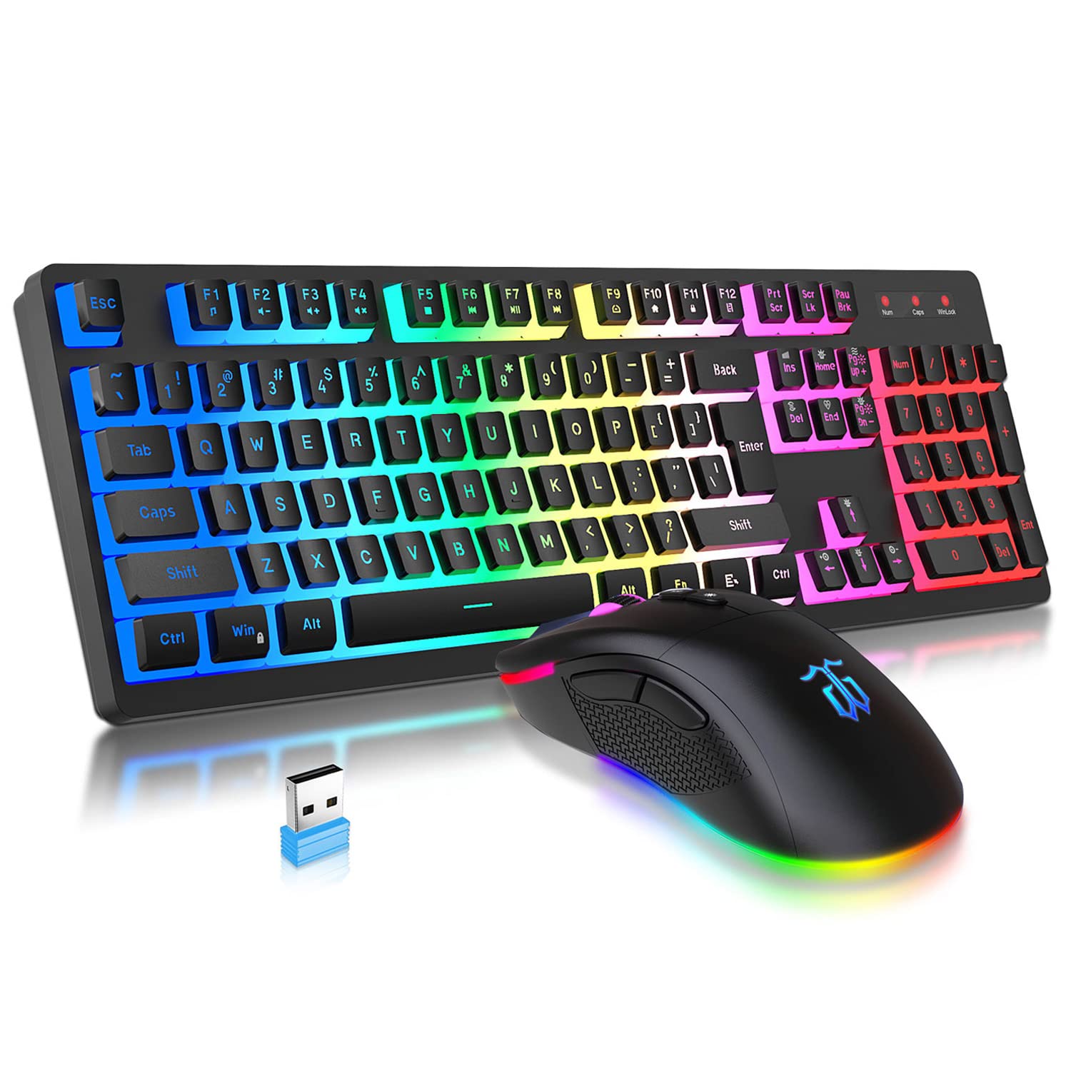Mua Dgg Wireless Gaming Keyboard And Mouse Combo Rgb Rechargeable 3000mah Battery Pudding