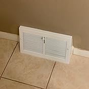 Triangular Baseboard Floor Register (12" x 6" Duct Opening/~13 1/4" x 6 ...