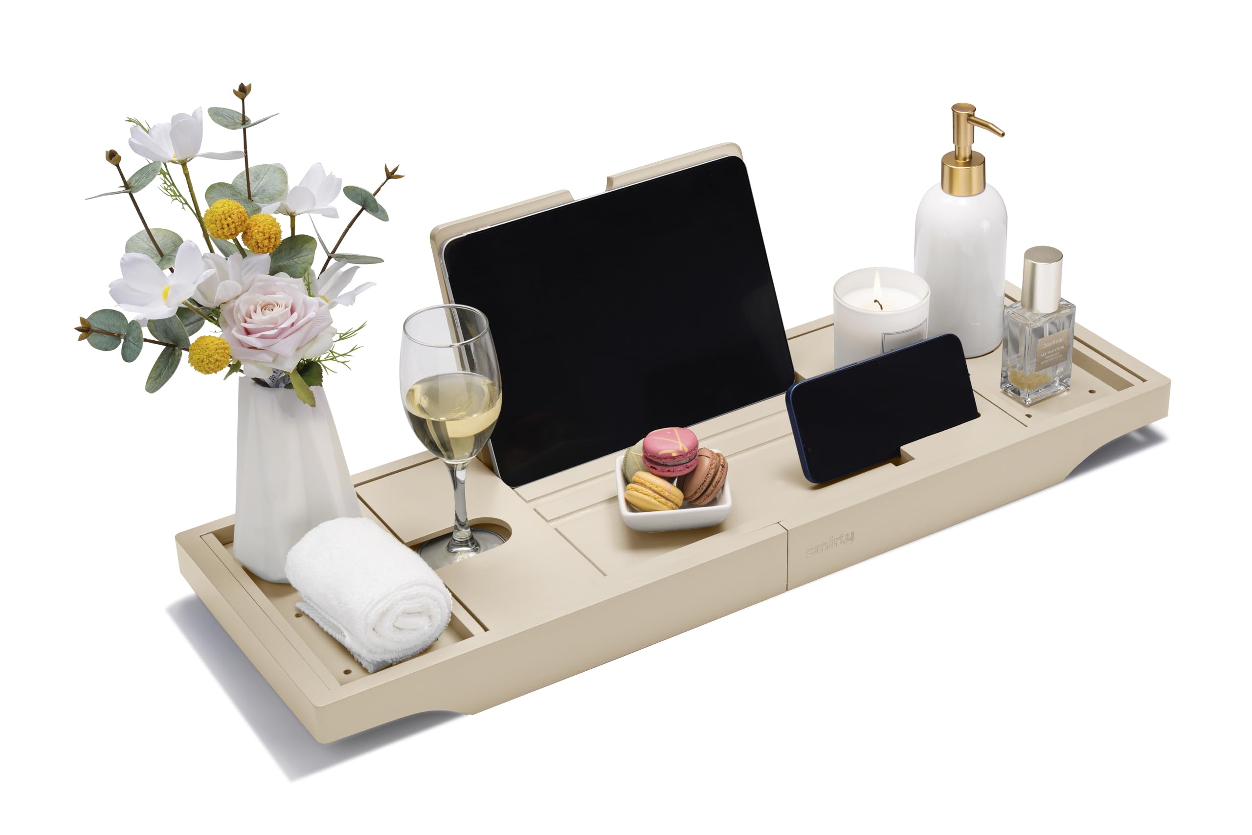 SMIRLY Expandable Bamboo Bathtub Tray, Bath Tray for Tub, Bathtub ...