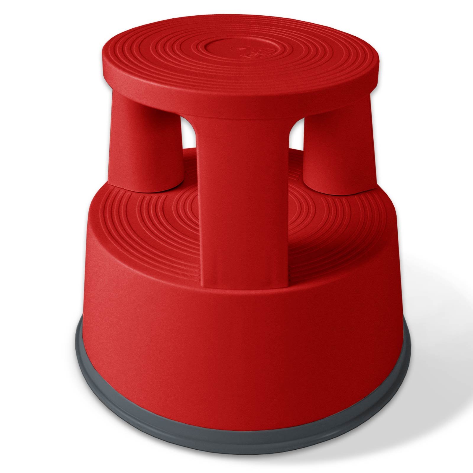 Casa Pura Red Kick Stool | Rolling Step Stool With Spring Loaded Wheels ...