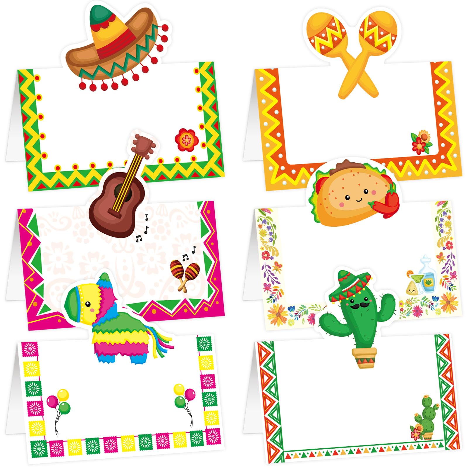 WorldBazaar Mexican Table Place Cards Kids 36PCS Birthday Party ...