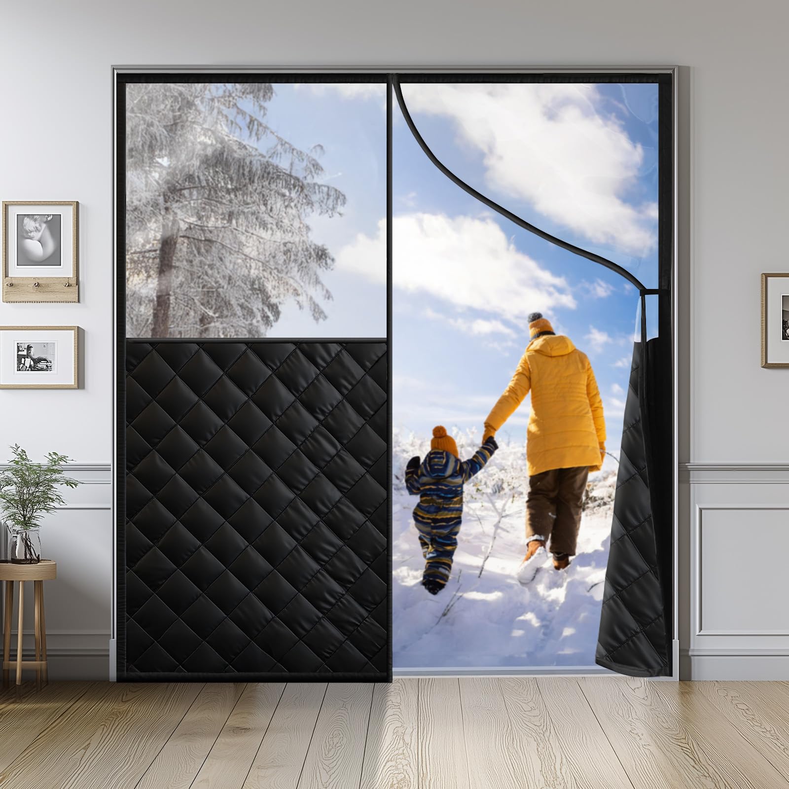Magnetic Thermal Insulated Door Curtain for 72"x 80" Doors, Visible ...