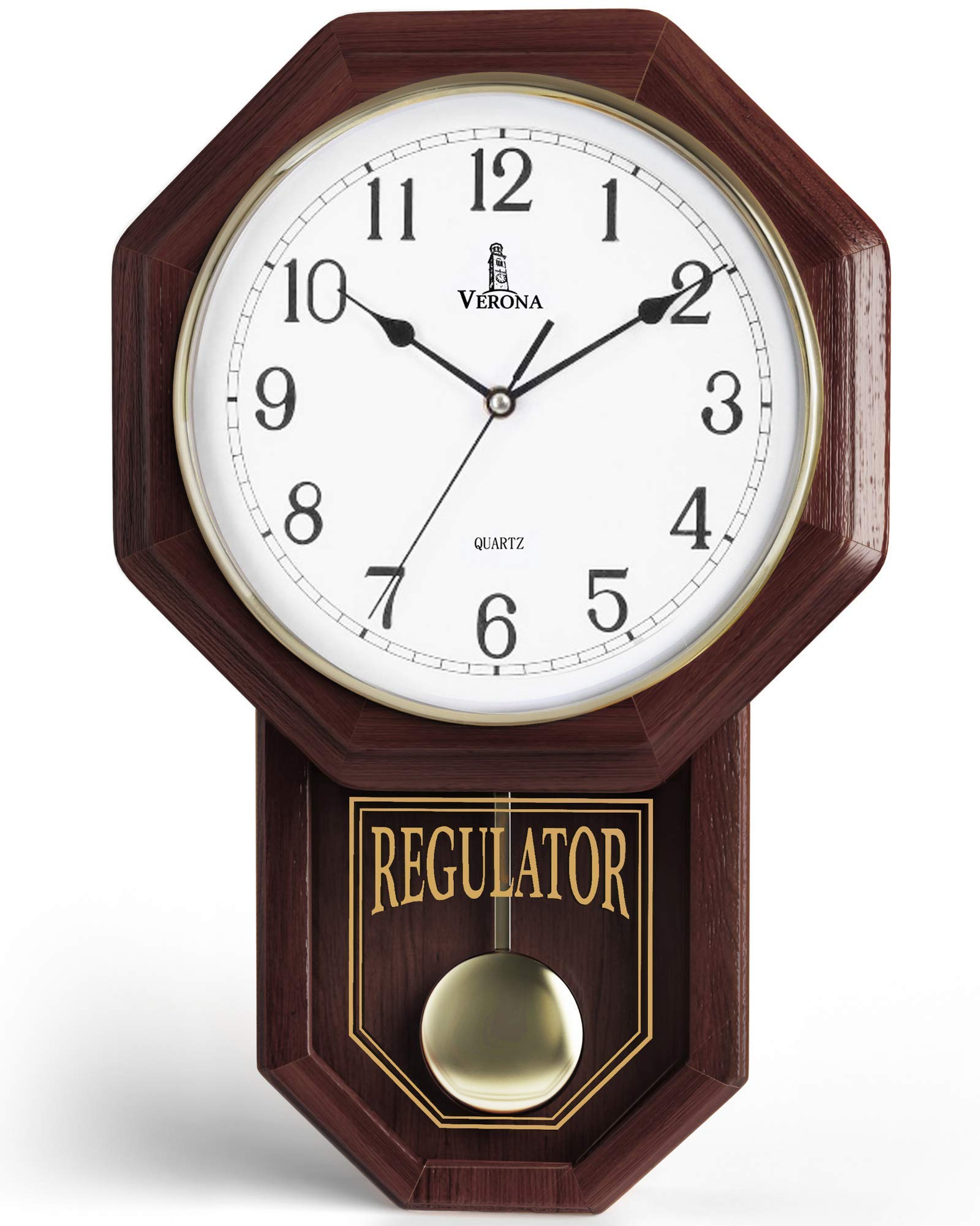Mua Pendulum Wall Clock - Regulator Clock - Wooden Schoolhouse Wall ...