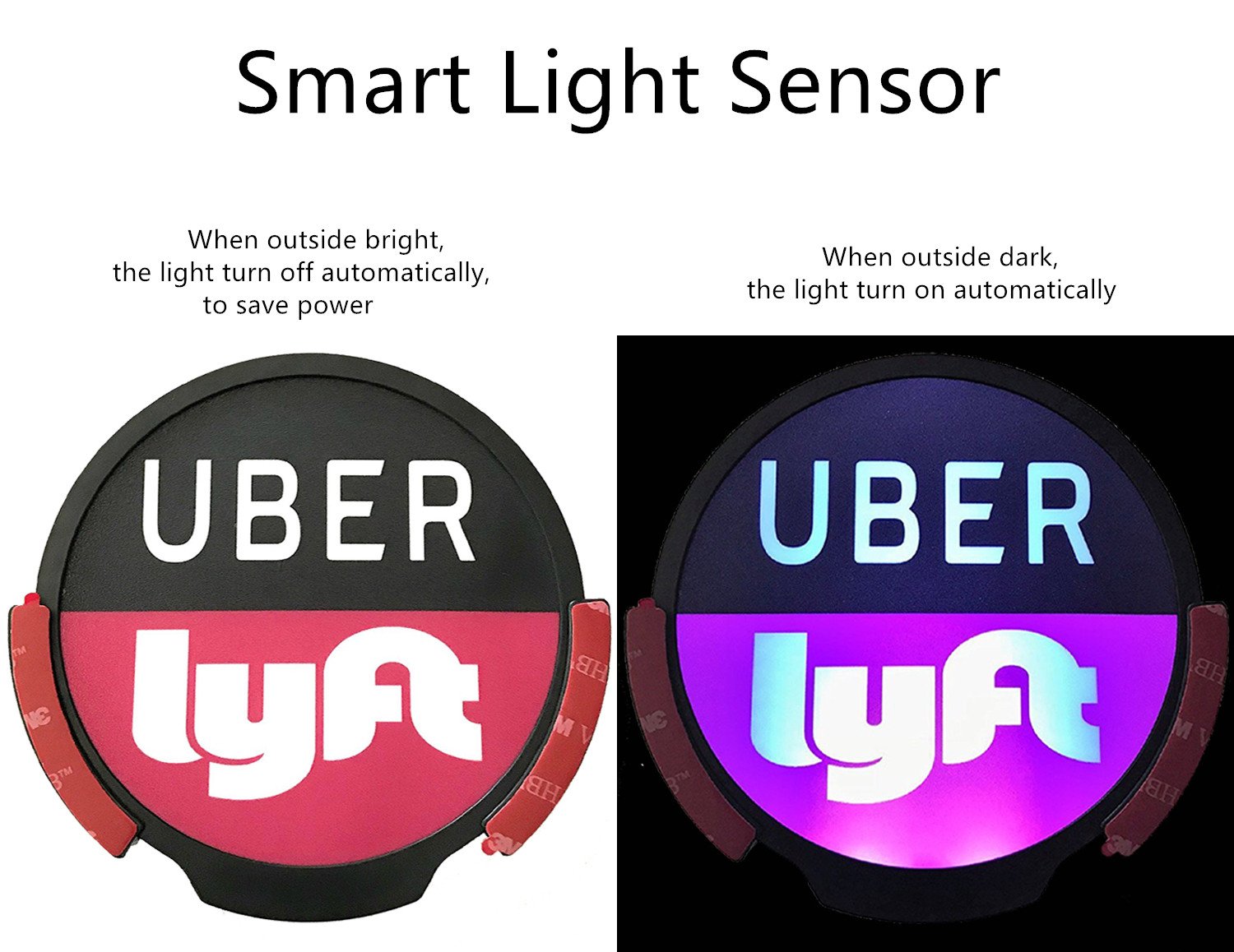 Uber Lyft Sign LED Light Logo Sticker Decal Reflective Bright Glowing ...