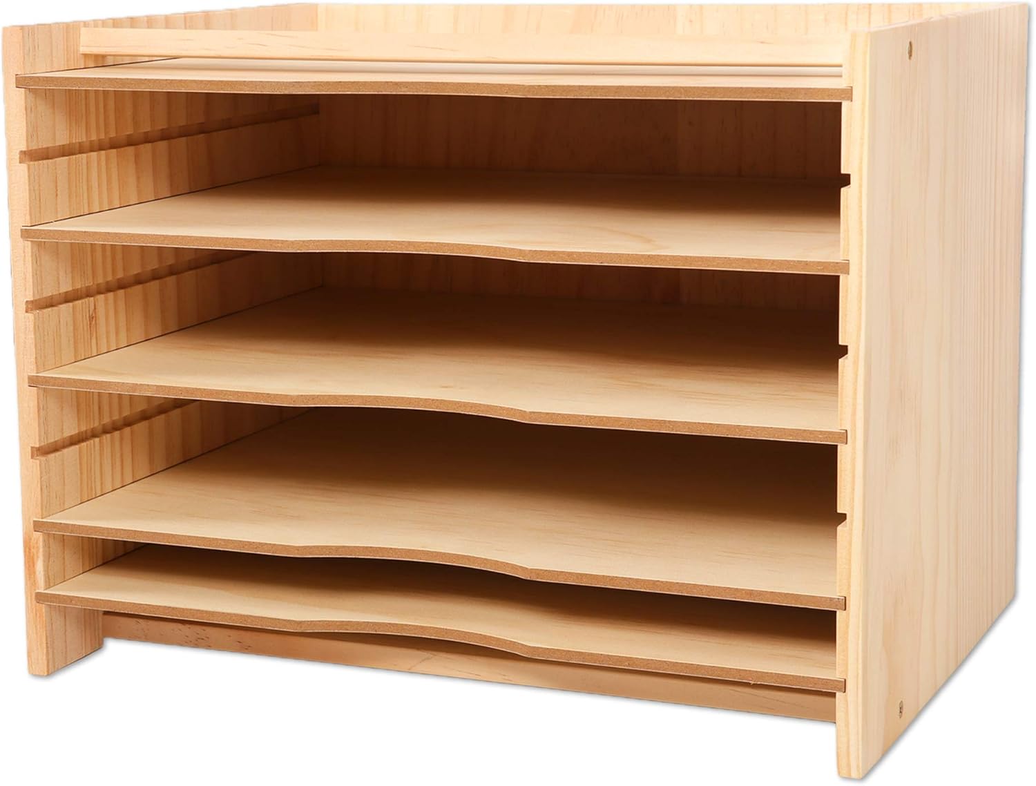 Becko Wooden File Organiser Paper Sorter File Sorter with 4 Adjustable ...