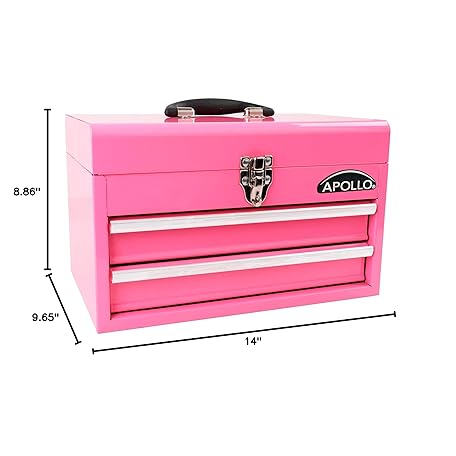 Mua Apollo Tools 14 Inch Steel Tool Box with Deep Top Compartment and 2 ...
