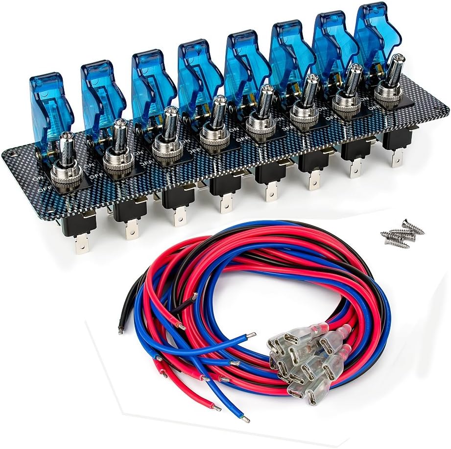 Automotive Red+Blue Jtron Dc 12v Racing Cars RV Ignition Switch Metal ...