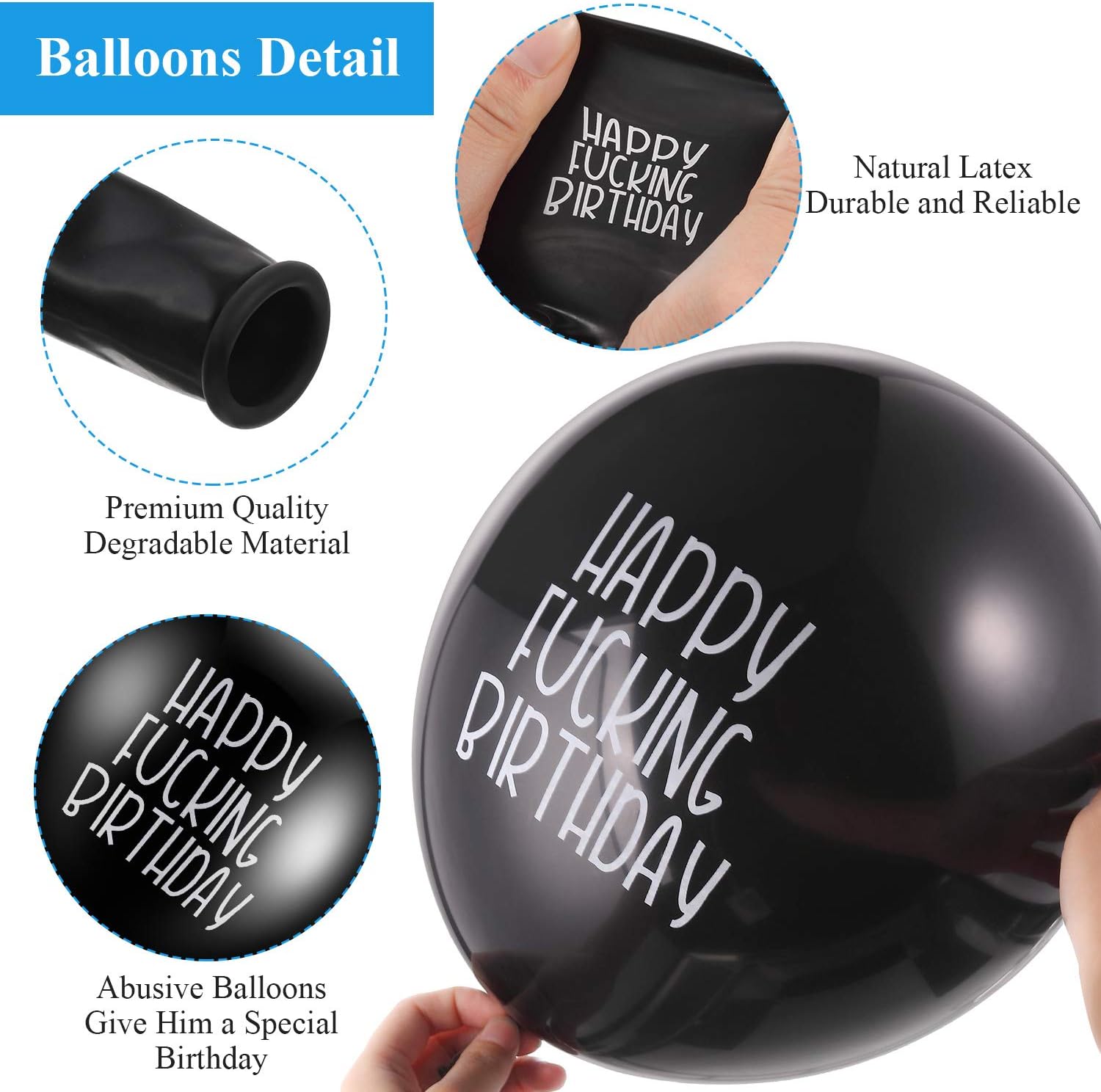 Gejoy 24 Pieces Abusive Balloons Funny Abusive Birthday Party Balloons ...