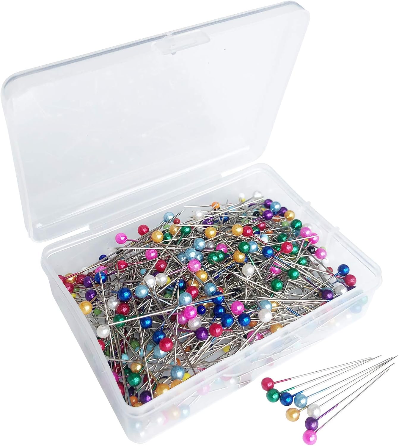 Amazon.com: Benvo 250 Count Sewing Pins with Plastic Pearl Head Pins Straight Quilting Pins 38mm ...