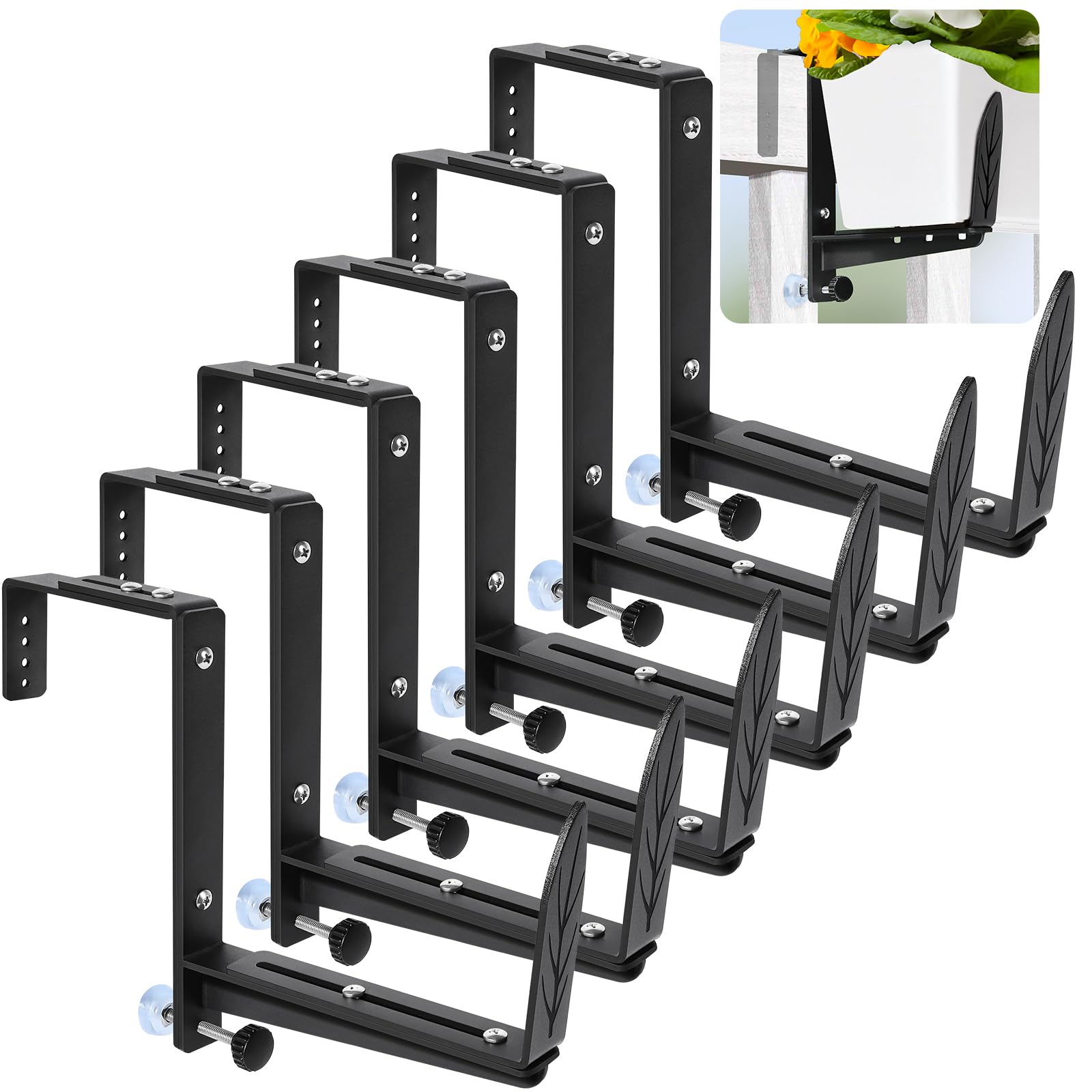 Window Box Brackets, Adjustable Planter Box Brackets, Heavy Duty Iron ...