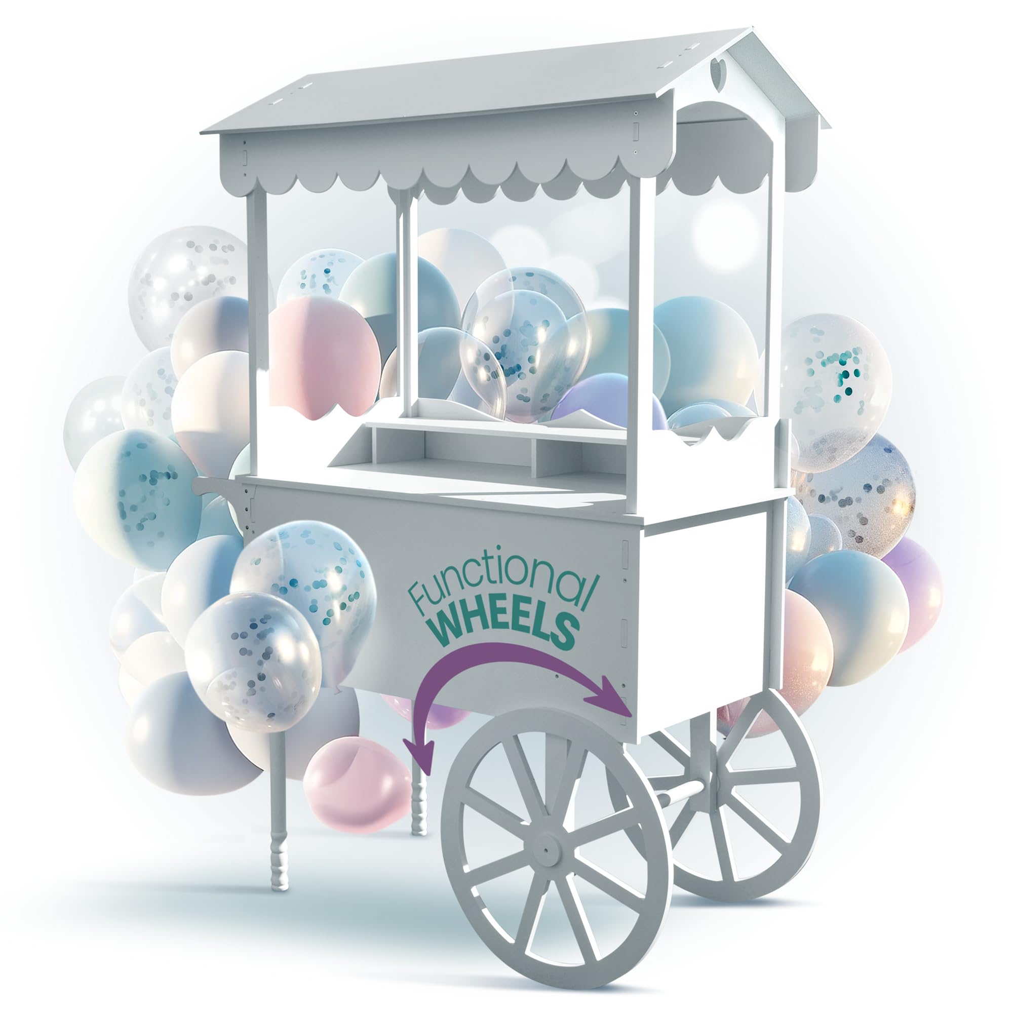 DS THE DISPLAY STORE Candy Cart with Wheels for Parties - Dessert Cart ...