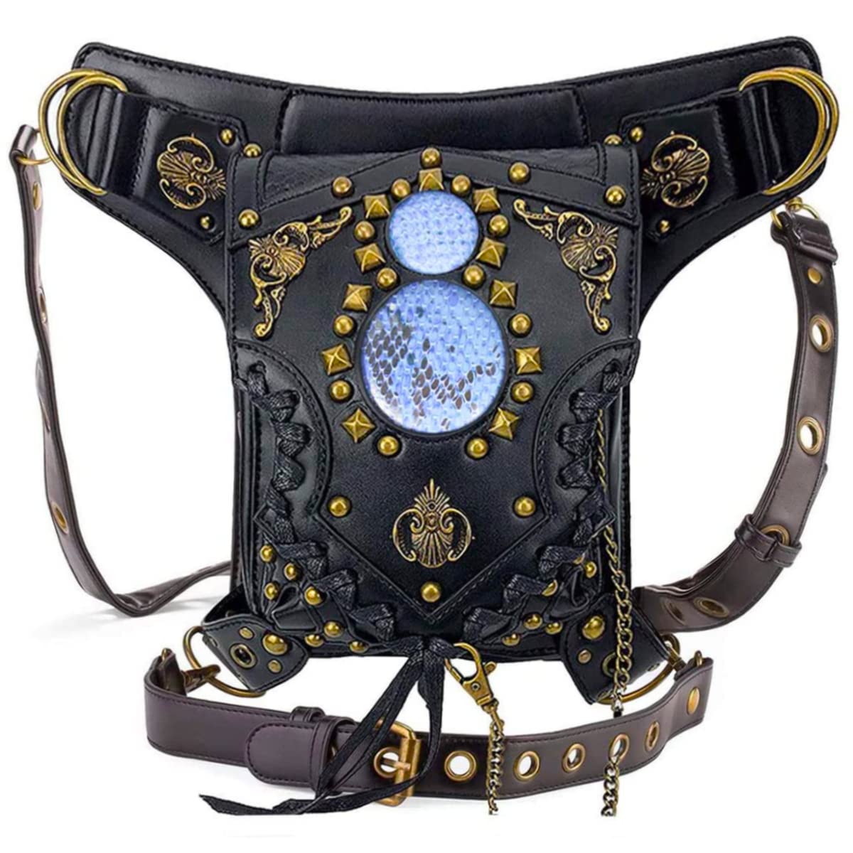 Steampunk Waist Bag Fanny Pack Fashion Gothic Leather Shoulder ...