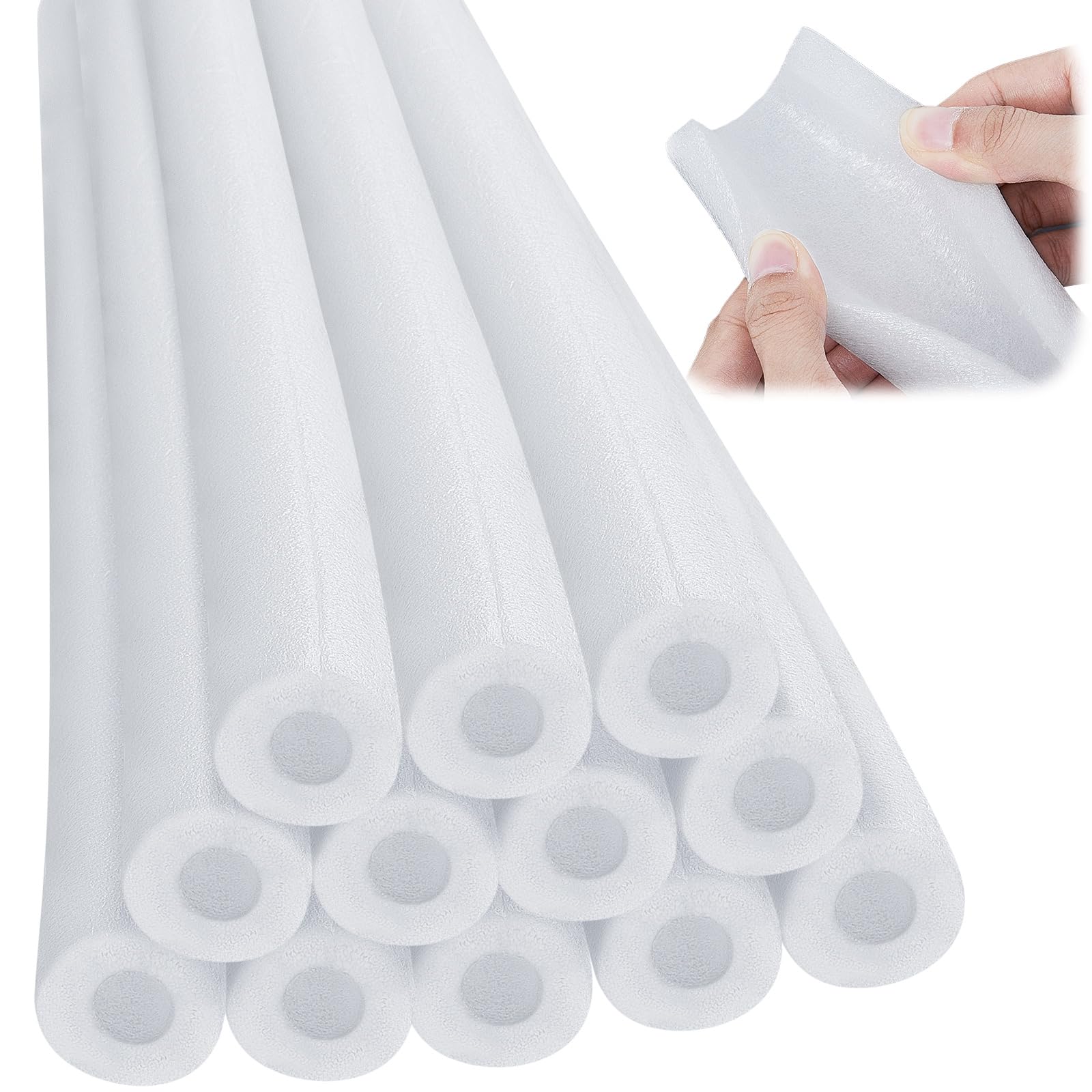 Amylove 12 Pcs Insulating Foam Pipe Insulation Foam Tube Freeze Protection Heat Preservation ...